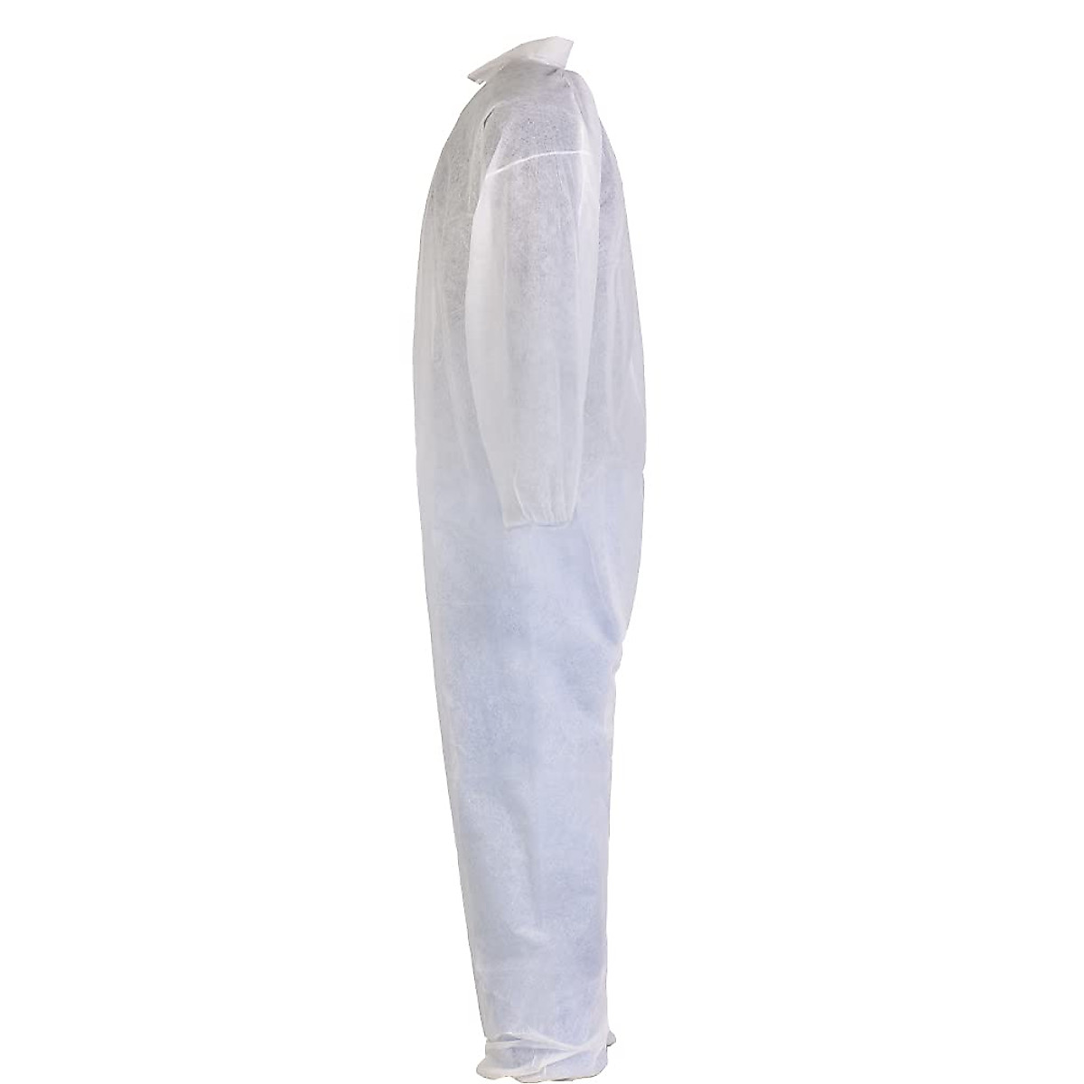 TRONEX 25 Pack Multilayer Nonwoven Disposable Coveralls with Open Ankles & Elastic Cuffs, White Disposable Jumpsuits (Large)