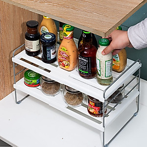 JUPELI Foil Organizer For Cabinet, Expandable Kitchen Wrap Organizer Rack & Water Bottle Organizer For Cabinet