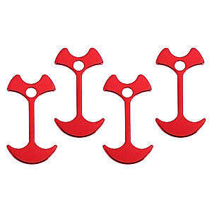 ZPSHYD Pack of 4 Deck Floor Nail Aluminum Wind Rope Anchor with 2 Colors Windproof Tent Stakes Tent Peg for Outdoor Party (Red)