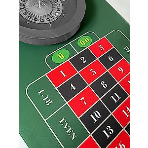 The Gaming Mat Company Roulette Table Mat for Casino Home Game Nights- Deluxe Vegas Roulette Table 35.5" x 71" x 0.12"- Big Mats Smooth Fabric Topper- Space for A Roulette Wheel- Double & Single Zero