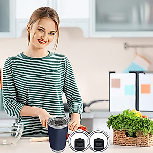 Maiwj 2 Pack Magnetic Tumbler Lids, 20 oz Replacement Lids for YETI Rambler, Ozark Trail, Old Style Rtic, Tumbler Lids Magnetic Slider Switch Spill Proof Tumbler Cover (20oz)