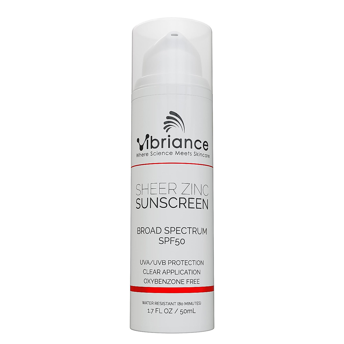 Vibriance Sheer Zinc Oxide Face Sunscreen, 1.7 fl oz - Broad Spectrum SPF 50 Tinted Moisturizer - Sensitive Skin Friendly