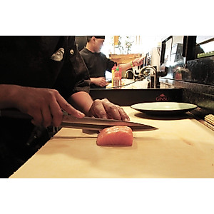 Ginsu Yanagiba 9.5" Sashimi Knife, Brown - Premium Stainless-Steel Blade, Designed for Right Hand Usage