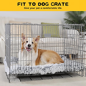 WAYIMPRESS XL Dog Bed Crate Pad Mat for Dog Cages Washable Dog Bed for Extra Large Size Dog Soft Kennel Pad Anti-Slip Pet Bed,42" x 27",Grey