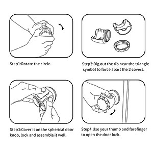 4 Pcs Baby Safety Door Knob Cover Child Proof Doors Handle Covers Fits Most Standard Door Knobs, White