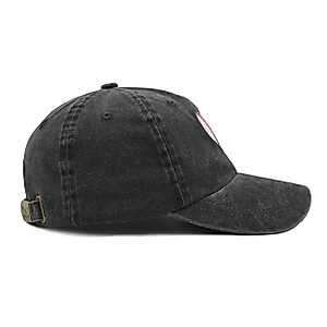 Waldeal Womens Heart Ball Hat, Adjustable Embroidered Softball Mom Baseball Mom Cap Black
