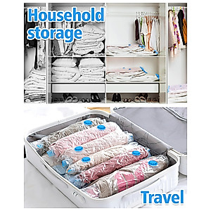 Vacuum Storage Bags 12 Pack Jumbo Vacuum Sealed Bags for Clothing Vacuum Seal Bags Space Saver Bags Compression Bags Vacuum Bags for Travel with 1 Electric Pump