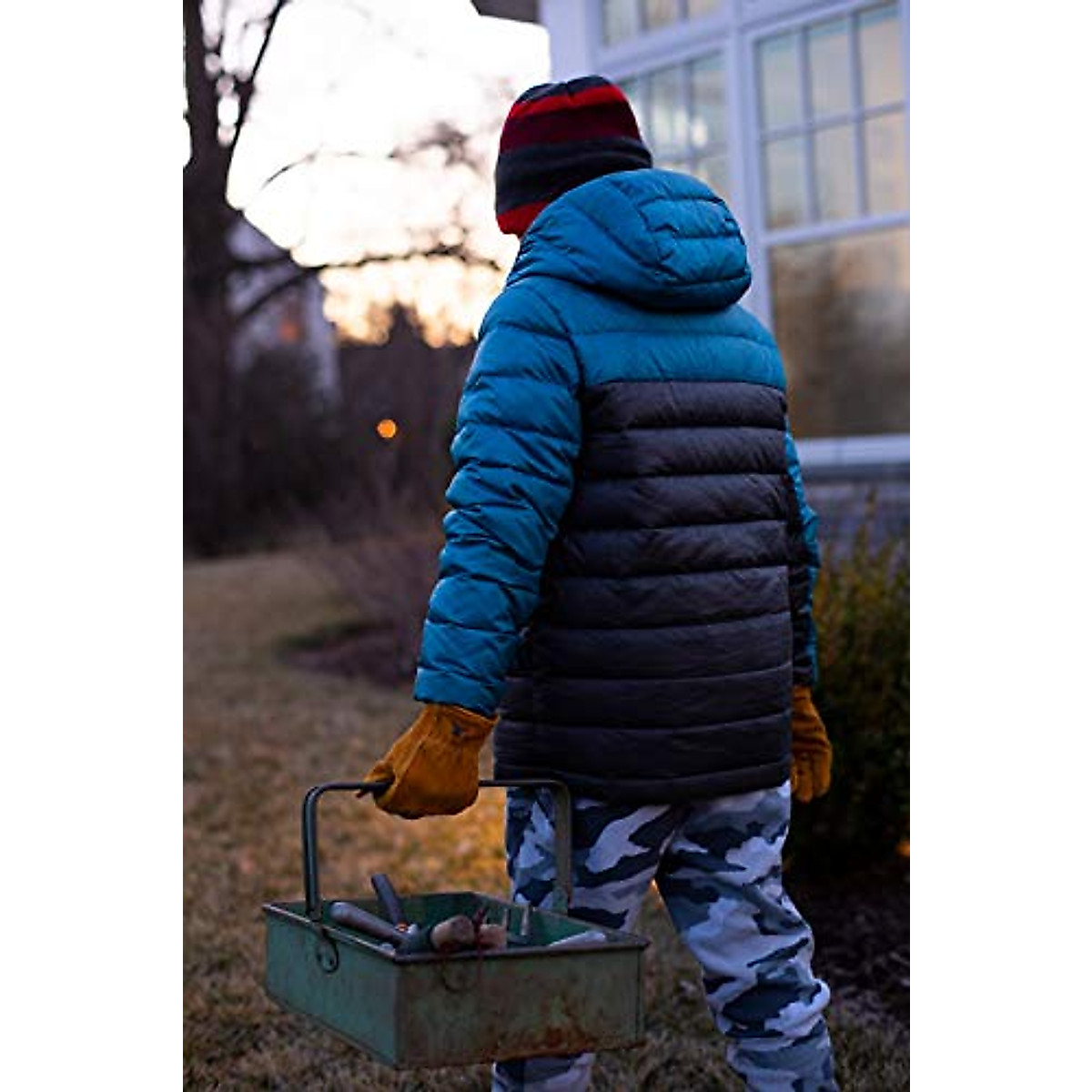 G & F Products 5013M JustForKids Kids Genuine Leather Work Gloves, Kids Garden Gloves, 4-6 Years Old