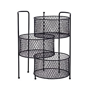 Gourmet Basics by Mikasa Soto Countertop 3 Tier Storage Organizer, 14.25-Inch, Black