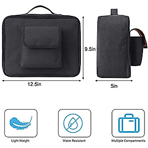 LEFOR·Z Air Compressor Carrying Bag Protective Case Compatible for DEWALT DCC020IB 20V Max Tire Inflator/Dewalt DCC18N-18V with Battery and Charger Pocket(Black)