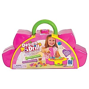 Educational Insights Design & Drill Flower Power Studio, Drill Toy, 70 Piece Set, Perfect for Boys & Girls Ages 3+, Medium
