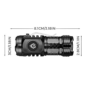 Flashlight With 5 Modes, Powerful Flashlights High Lumens With Eye Lens, Tactical Flashlight Waterproof, Adjustable Brightness Flash Light For Outdoor, Emergency, Led Mini Camping Lights (Silver)