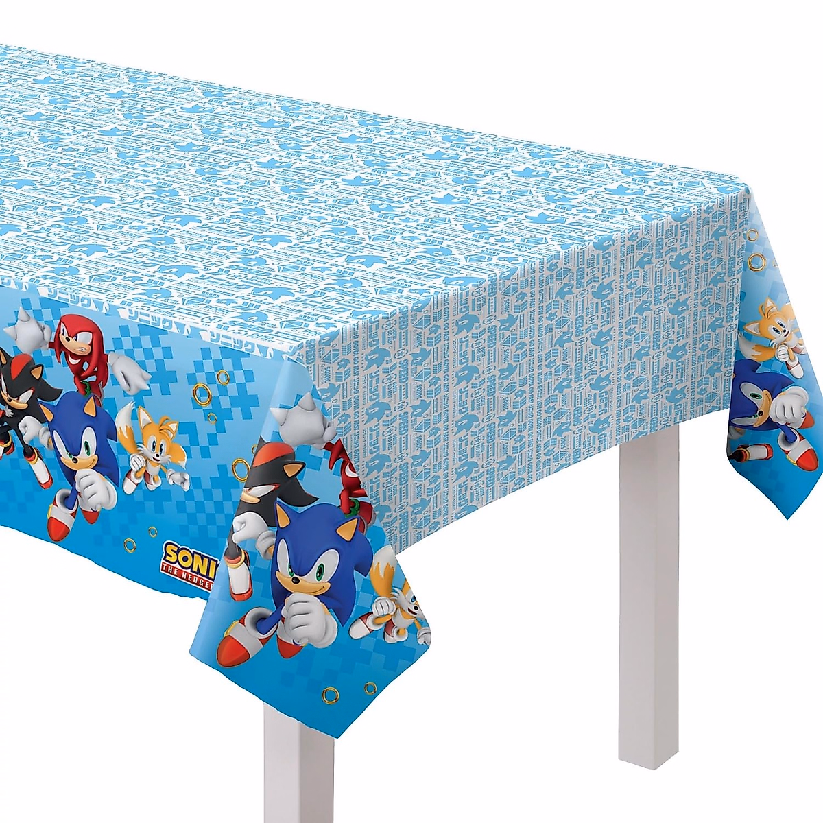 Amscan Sonic Plastic Table Cover - 54" x 96" (1 Piece) - Spill-Proof, Durable & Beautiful Design - Perfect for Parties, Events, Home & More