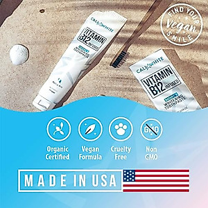 Cali White Vegan Teeth Whitening Toothpaste (2-Pack) with Vitamin B12, Organic Mint, Fluoride-Free Toothpaste, SLS Free, Gluten-Free, Xylitol, Natural Toothpaste