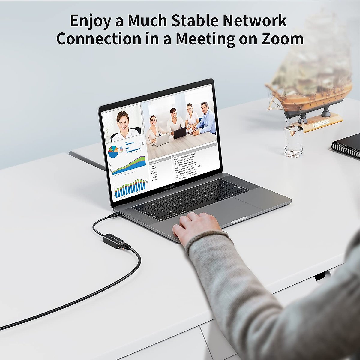 CableCreation USB C to 2.5G Ethernet Adapter, USB C 3.1 to RJ45 2.5 Gigabit LAN Thunderbolt 3, Compatible with MacBook Pro MacBook Air iPad Pro Surface Pro 7 Dell XP15 13 Chromebook Windows Mac OS