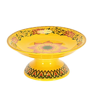 VOSAREA Buddhist Offering Plate Tall Tribute Plate Buddha Offering Tray Worship Offering Tray Offering Bowls Tibetan Temple Buddhist Food Tray Holy Water Bowl Ceramics Cake Pan Snack