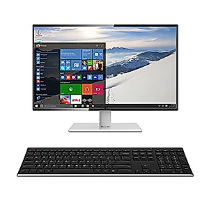 ALLIFE 2.4G Wireless Keyboard Stainless Steel Ultra Slim Full Size Keyboard with Numeric Keypad for Computer/Desktop/PC/Laptop/Surface/Smart TV and Windows 10/8/ 7 Built in Rechargeable Battery