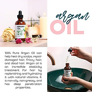 Premium Nature Argan Oil for Hair Virgin 100% Pure Cold Pressed Argon Oil Hair Serum For Hair Stimulate Growth for Dry and Damaged Hair Argan Oil for Skin Body Moisturizer Nails Protector 4 oz