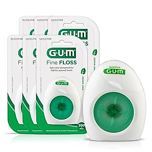 GUM Fine Waxed Dental Floss, Mint - 200 Yards (6pk)