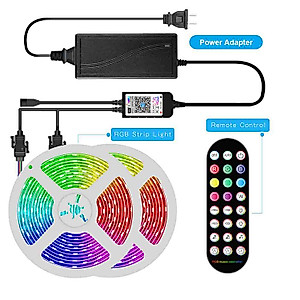 LuxLumin LED Strip Lights,65.6ft LED Light Strip with Remote, Music Sync WiFi APP Control Color Changing Light Strip, RGB LED Strip Lights for Bedroom,Work with Amazon Alexa Google Assistant