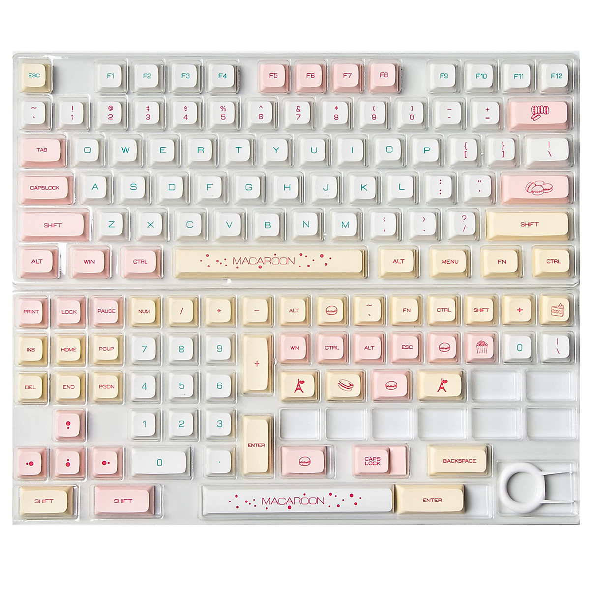 ZMX Macaroon PBT Dye-Sublimation Keycap,XDA Profile 136 Keys Custom Keycaps Set for MX Switch Mechanical & Gateron Optical Gaming Keyboards