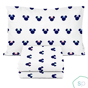 Saturday Park Disney Minnie Mouse Dreaming of Dots Twin Sheet Set - 3 Piece 100% Organic Cotton Sheets - GOTS & Oeko-TEX Certified (Disney Official)