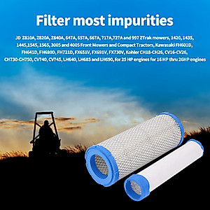 AWSZH 11013-7019 11013-7020 11013-7044 11013-7045 Air Filter Compatible with Deere M131802 M144100 M164264 MIU12457 PMAF25551 RG60690 Kubota TA040-93230 Kohler 25 083 01 25 083 01-S Lawn Mover(2PCS)
