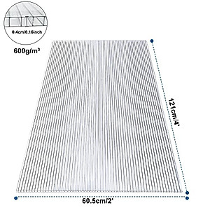 Kirumie 14 Pieces 4' x 2' x 0.16'' Polycarbonate Greenhouse Panels Twin-Wall Polycarbonate Panels Waterproof UV Protected Reinforced Clear Sheets, Panels use for Greenhouse, Outdoor, Plant Stand Roof