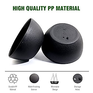 WOUSIWER 13 inch 2Pack Large Hanging Planters for Outdoor Indoor Plants with Drainage Holes and Chain, Round Hanging Flower Pots for Garden Home Porch Decor, Black