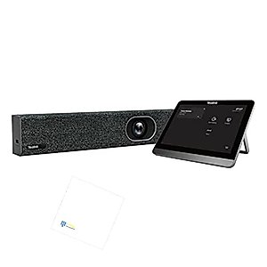 TWA Yealink Bundle of A20-020-TEAMS Zoom Collaboration bar with CTP18 Touch Panel with Microfiber Cloth Works with Zoom, RingCentral, Vonage, Teams Connects to PC, Mac, Cellphones and Softphones