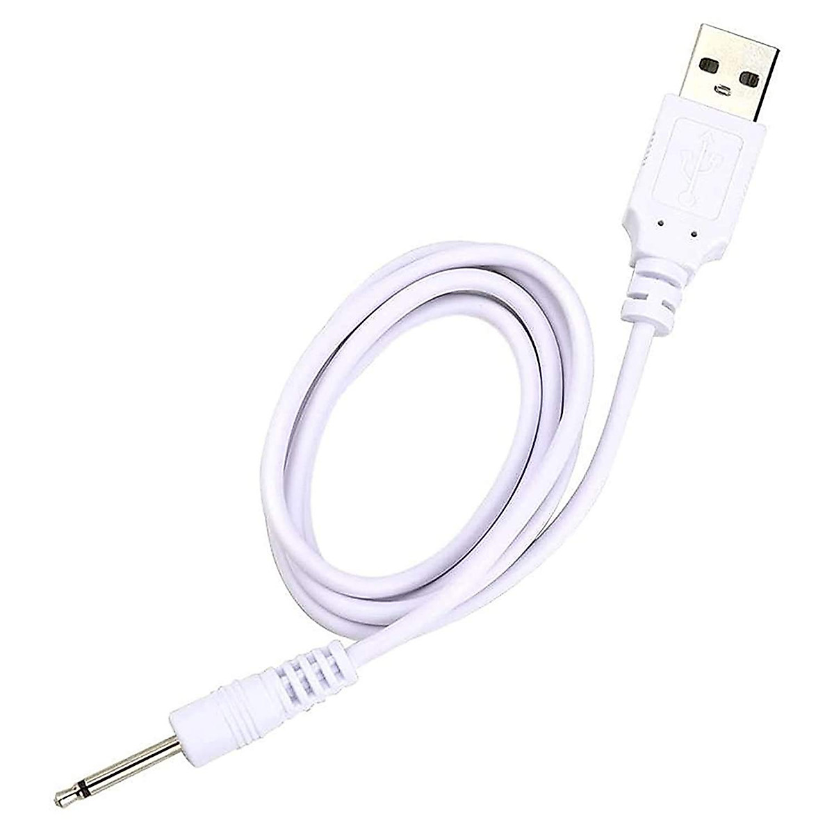 Coeuove Massager Replacement Dc Charging Cable - USB Charger Cord - 2.5mm (White) - Fast Charging