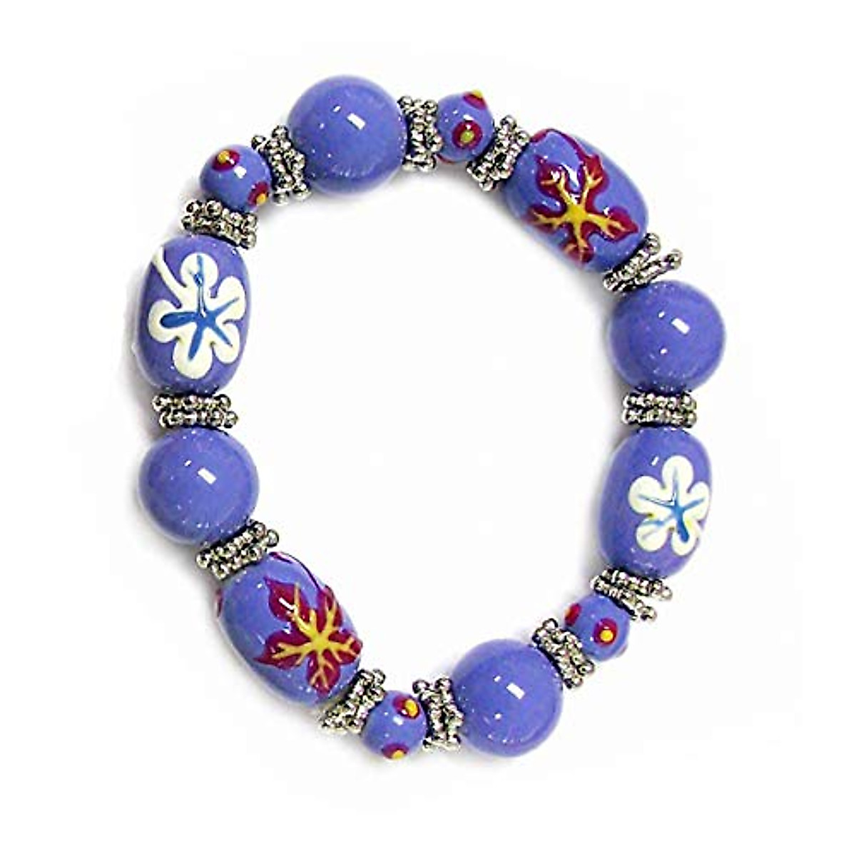 Linpeng Womens Bohemian Stretch-Bracelets, Silver, 7 5 Inch US