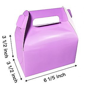 ONE MORE 25-Pack Gable Candy Purple Treat Boxes,Small Goodie Gift Boxes for Wedding and Birthday Party Favors Box 6.2 x 3.5 x 3.5 inch (Purple,25)