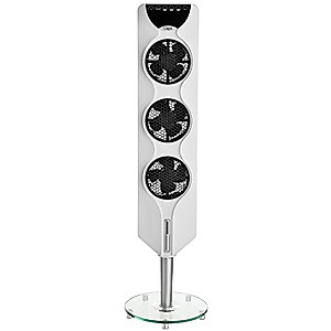 Ozeri 3x Tower Fan (44") with Passive Noise Reduction Technology, White