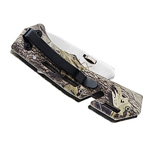 NVX VKN2GC Folding Pocket Utility Knife, Quick-Change Camo Box Cutter with Blade Storage Compartment Hidden in Lightweight Aluminum Handle