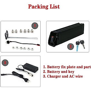 Advanced 48 Volts E-Bike Battery 10Ah, 12.5Ah, 15Ah, 18Ah, or 20Ah Rechargeable Lithium Battery Packs - Tailored for 1000W, 750W, 500W, 350W, and 150W Motors (48V,18AH)