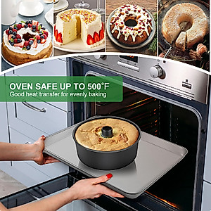 P&P CHEF Nonstick Angel Food Cake Pan, 10 Inch Cake Pan Round Baking Tin, Tube Pan for Baking Pound Cake, Conical Hollow & One-piece Design, Stainless Steel Core & Heavy-duty, Oven Safe