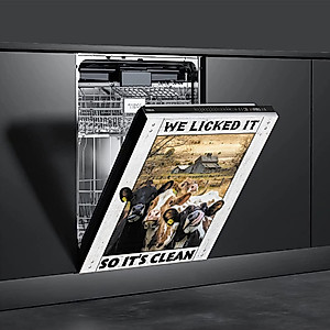 Homa Cow Magnet Dishwasher Cover, Rural Farm Decor Refrigerator Magnets Decorative Funny Fridge Magnetic Kitchen Decal Vinyl Panel Decorative 23W*17H inch