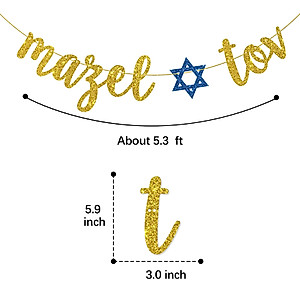 Helewilk Mazel Tov Banner, Bar Mitzvah/Jewish Decoration/Engagement/Wedding Party Decoration