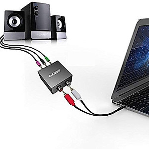 SGEYR 5.1 Audio Console Adapter Convert Stereo RCA to 3 x 1/8 (3.5mm) Jack Bidirectional Conversion for 5.1 Multimedia Speaker