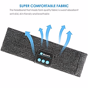Sleeping Headband Bluetooth Wireless Headphones with Mic, Sleeping Headphones Music Headband, Ultra-Soft Headband for Side Sleepers Workout Running Jogging
