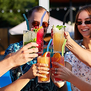 Sursip Set of 6 reusable stainless steel straws with silicone, 8mm Wide Straws for Smoothies Shakes,6 Steel Straws,6 Silicone Tips,1 Straw Cleaning Brush,Removable and easy to clean