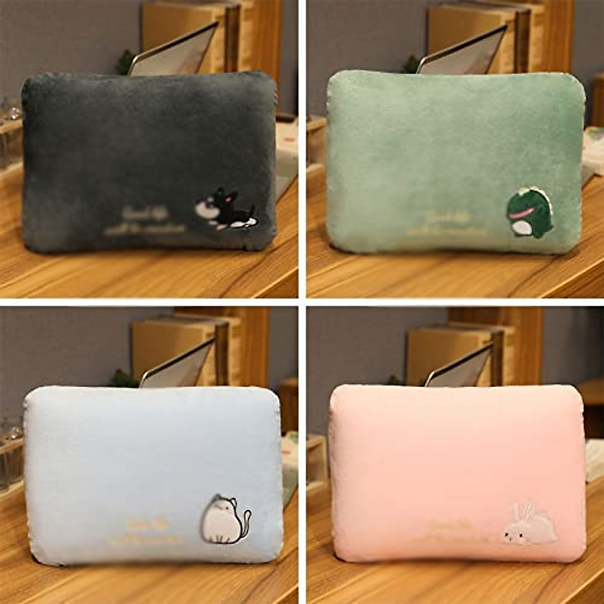 VEMMIO Travel Pillow Office Student Nap Pillow Portable Small Pillow Plush Memory Foam Sleeping Nap Neck Throw Pillow Cushion (Color : Black)