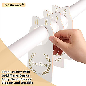 FresherAcc Baby Closet Dividers, 7 Packs Baby Clothes Organizers Nursery Decor, Unisex Boy Girl Wardrobe Size Age Organizer Dividers with Sizes Newborn to 18-24 Months (White One-7)