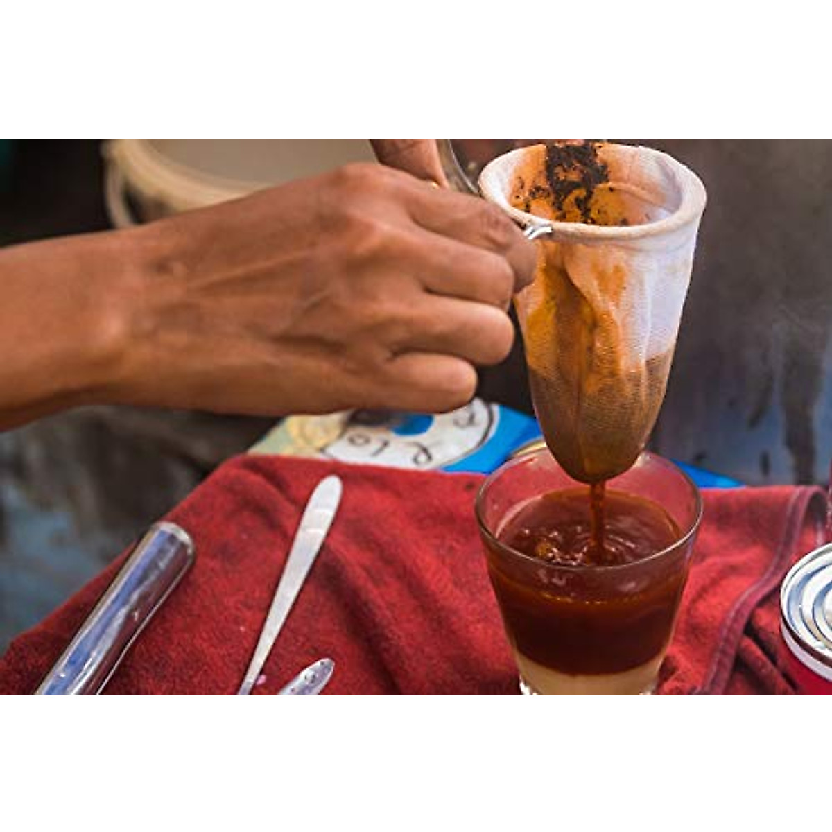 Thai Tea Filter (3 Inches) Reusable Traditional Thai style, Coffee/Tea Strainer, Cloth Tea Filter, Muslin Cloth Strainer, Made in Thailand