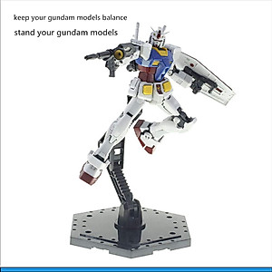 Bioristar HG RG Hobby Action Base Gundam Model Stand Hobby Display Stand Pack of 2 (1/144 Scale) (2pcs Black)