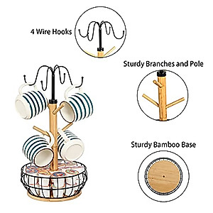 LUMAMU 8-Coffee Mug Holder Tree, Home Storage Mug Hooks,Cup Holder Organizer, Cup Rack for Countertop