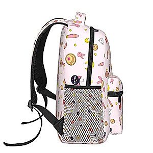 Zixxuil Pink Cute Backpack Cartoon Lightweight Leisure Large Capacity Multifunctional Backpack Casual