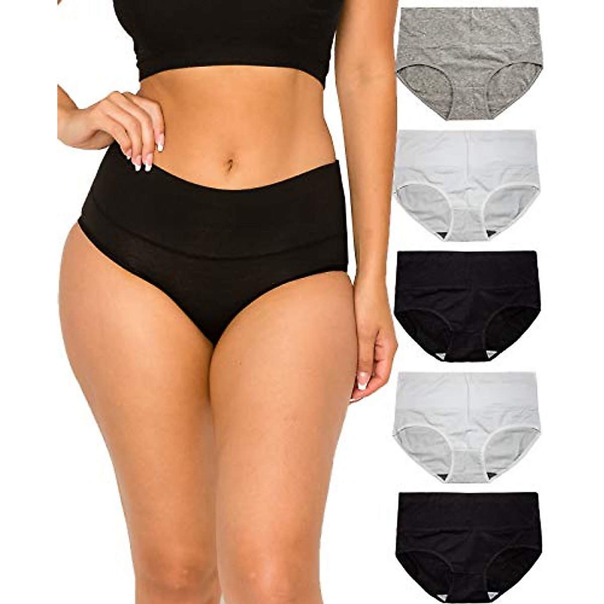Cotton Underwear for Women Breathable, Soft, Stretchy Briefs Panties Regular & Plus Size Multipack (Small) Basic