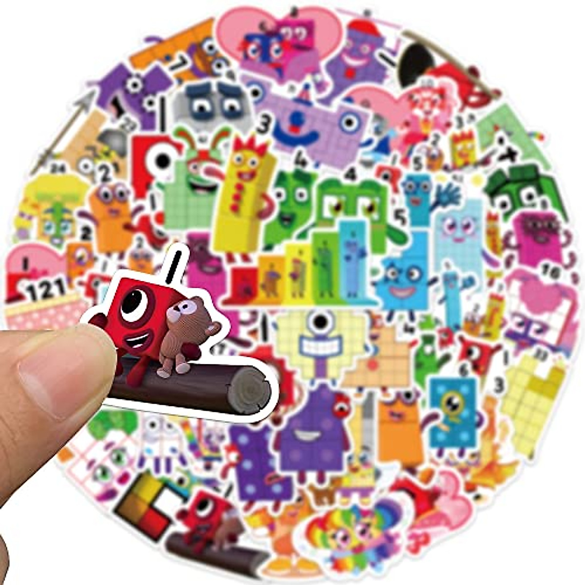 52PCS Numberblocks Stickers for Laptop and computer, Hand account Waterproof Vinyl stickers for Water Bottle Skateboard Guita Car Bumper Luggage,All kinds of Graffiti Decals for Kids Girls Teens